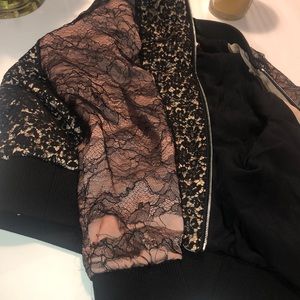 Gucci | Jackets & Coats | Gucci Pink Silk Jacket With Black Lace | Poshmark